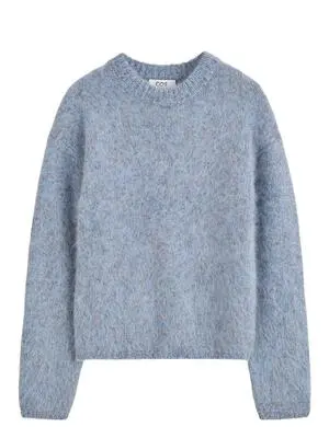Cos Two-tone Brushed-cashmere Sweater - Blue