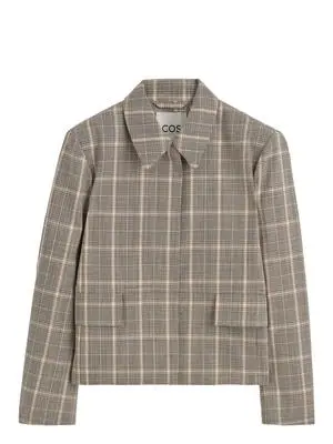 Cos Checked Wool Jacket - Beige