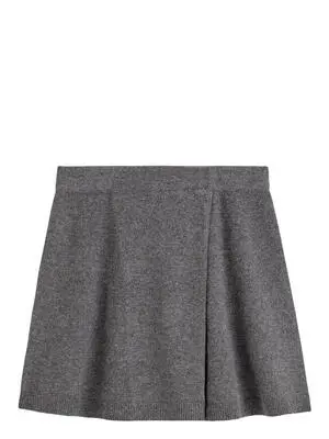Cos Merino Wool Mini Wrap Skirt - Gray