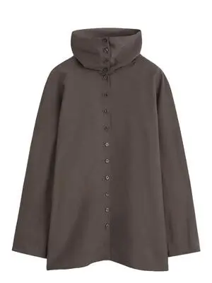 Cos Fluid Mock-neck Blouse - Gray