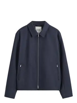 Cos Tailored Wool Zip-up Jacket - Blue