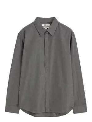 Cos Cotton-chambray Shirt - Gray