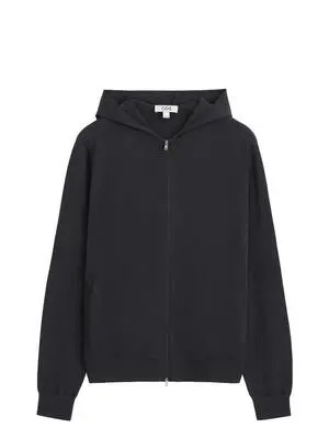Cos Merino Wool Zip-up Hoodie - Gray