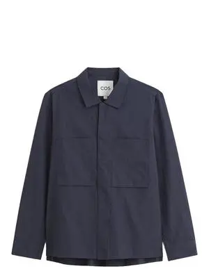 Cos Technical Nylon-cotton Utility Shirt - Navy