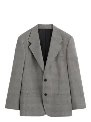 Cos Checked Textured-wool Blazer - Beige