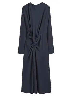 Cos Draped Twist-detail Midi Dress - Navy