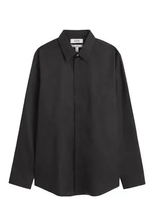 Cos Slim Cotton Shirt - Black