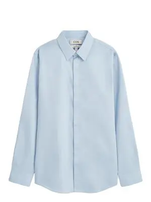 Cos Slim Cotton Shirt - Blue