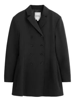 Cos Double-breasted Peplum Blazer - Black
