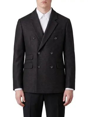 Emporio Armani Double-breasted Wool Blend Short Coat - Brown