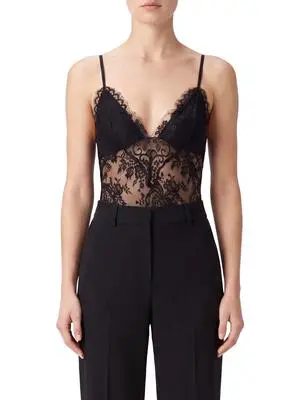 Zimmermann Zimmermann Slim Fit Sheer Lace Evening Top Black