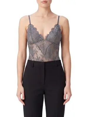Zimmermann Zimmermann Slim Fit Sheer Lace Evening Top Blue