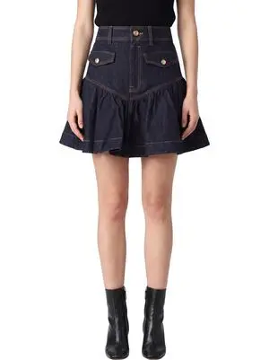 Zimmermann Valiant A-line Denim Miniskirt - Blue