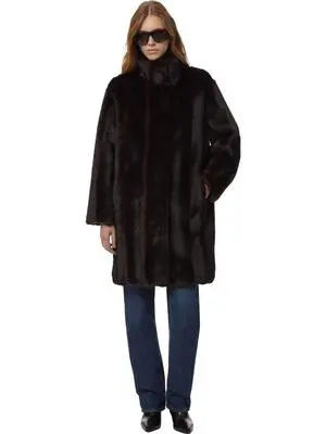 Apparis Blair Shaved Mink Coat - Noir Multi