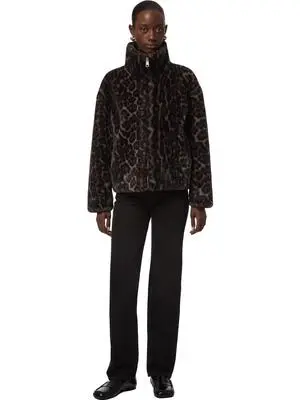 Apparis Brooks Leopard Print Faux Fur Jacket - Dark Leopard