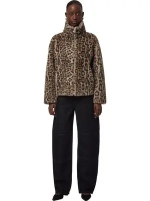 Apparis Brooks Leopard Print Faux Fur Jacket - Light Leopard