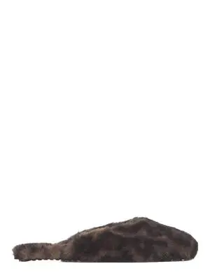Apparis Apparis Demi Leopard Print Faux Fur Mule Slippers Dark Leopard