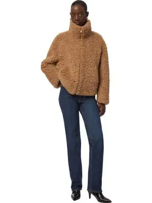 Apparis Apparis Brooks Bouclette Coat Camel