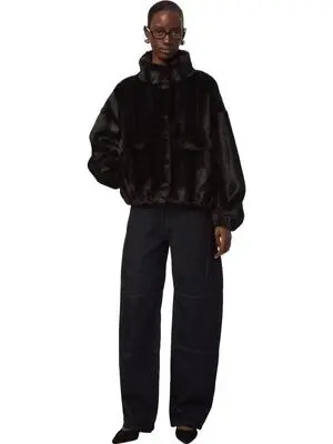 Apparis Iris Shaved Mink Bomber - Noir Multi