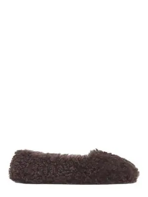 Apparis Apparis Magda Bouclette Flat Slipper Brown