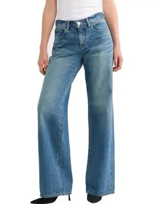 Moussy Vintage Wide Leg Jeans - Blue