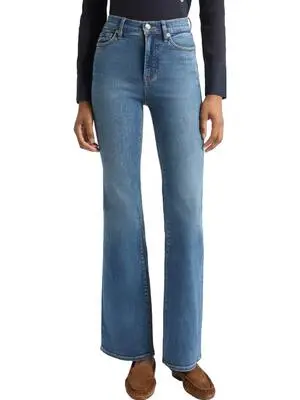 Veronica Beard Crosbie High Waist Slim Wide Leg Jeans - Memory Lane