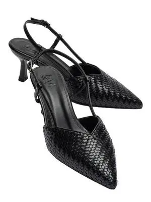 PROLOGUE SHOES Mavero Slingback Stiletto Pump - Black