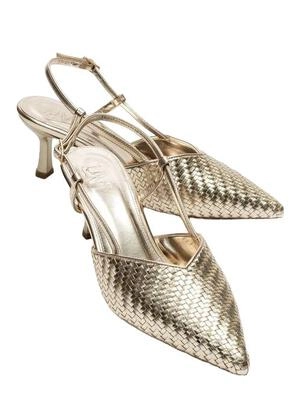 PROLOGUE SHOES Mavero Slingback Stiletto Pump - Gold