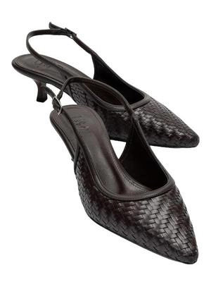 PROLOGUE SHOES Alvessia Kitten Heel Slingback Pumps - Brown