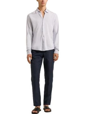 Orlebar Brown Giles Garment Dye Tailored-fit Shirt - Surfside Blue