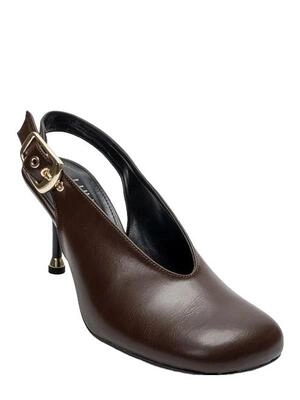 PROLOGUE SHOES Flaris Slingback Stiletto Pumps - Brown