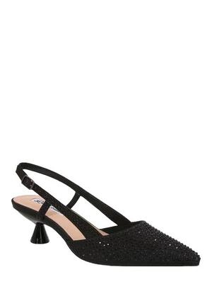 LADY COUTURE LADY COUTURE Embellished Slingback Pumps With Sculptural Heel Black