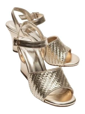 PROLOGUE SHOES Sylvar Slingback Wedge Sandal - Gold