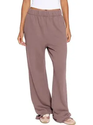 NUUDS Nuuds Raw Hem Wide Leg Sweatpants Cocoa