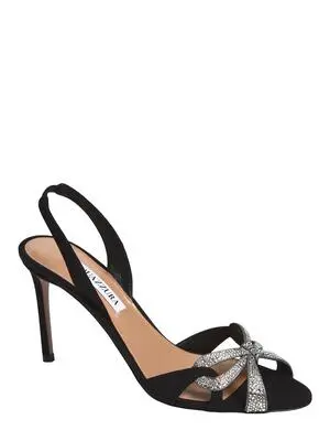 AQUAZZURA Ribbon Kiss Slingback Sandals - Black