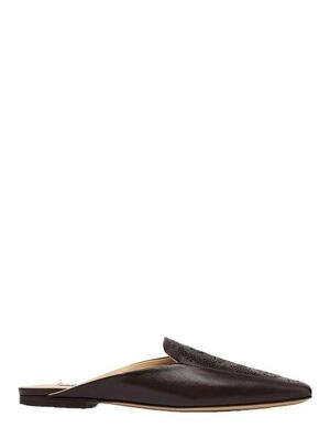 ARTEANA Thalia Flat Mule With Laser Cut Detailing - Ebano