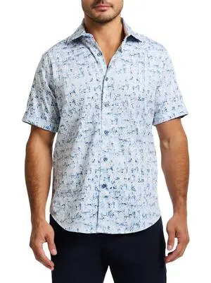 ROBERT GRAHAM BY DXL Big & Tall Mamemko Sport Shirt - Blue