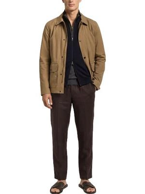 Orlebar Brown Dwight Tailored Field Jacket In Water-repellent Organic Cotton - Dijon