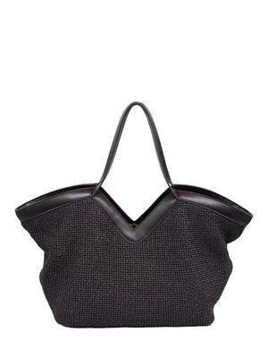 URBAN EXPRESSIONS Madelyn Woven Tote With Removable Pouch - Chocolate