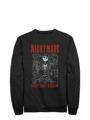 THE NIGHTMARE BEFORE CHRISTMAS Everybody Scream" Graphic Sweatshirt - Black