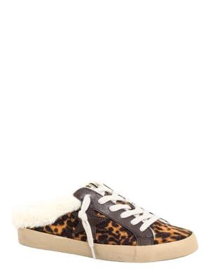 SHU SHOP Pinah Faux Leather Mule Sneaker With Star Appliqu - Leopard Print