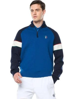 SERGIO TACCHINI Tricolore Quarter-zip Sweater - Maritime Blue