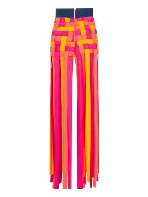 UCHÈ Medusa Fringe Maxi Skirt - Multicolor
