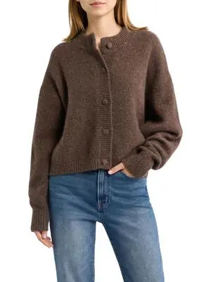 FRAME Flecked Wool-cashmere Cardigan - Brown