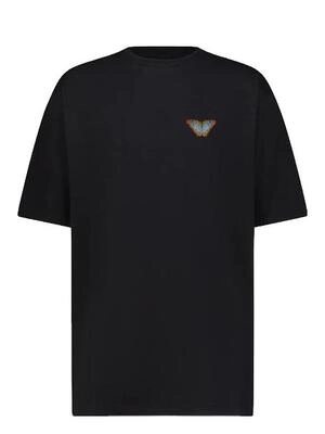 UCHÈ ÚCHÈ Sunflower Butterfly Graphic T-Shirt Black