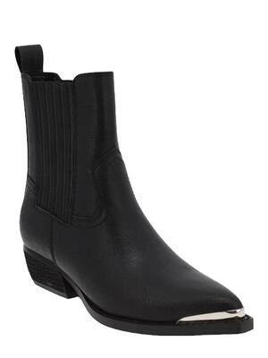 Mia Radly Faux Leather Chelsea Boots With Metallic Toe Rand - Black