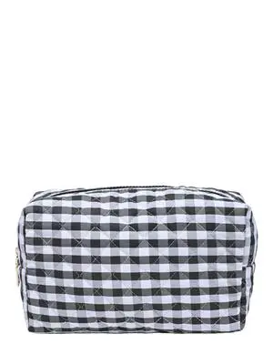 URBAN ESSENTIALS Check Mate Quilted Gingham Cosmetic Pouch - Black