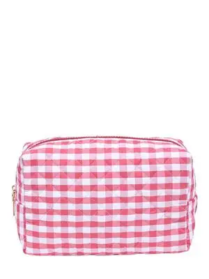 URBAN ESSENTIALS Check Mate Quilted Gingham Cosmetic Pouch - Red