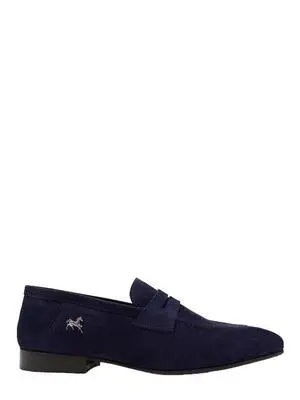 CAVALINHO Cavalinho Gentleman Pointed Toe Suede Loafers Navy