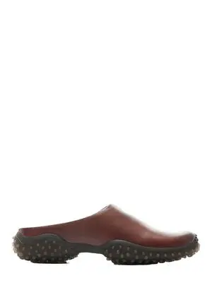 Miu Miu Leather Mules With Bubbler Sole - Brown